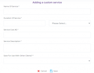 Add a Custom Service - ClientShelf®