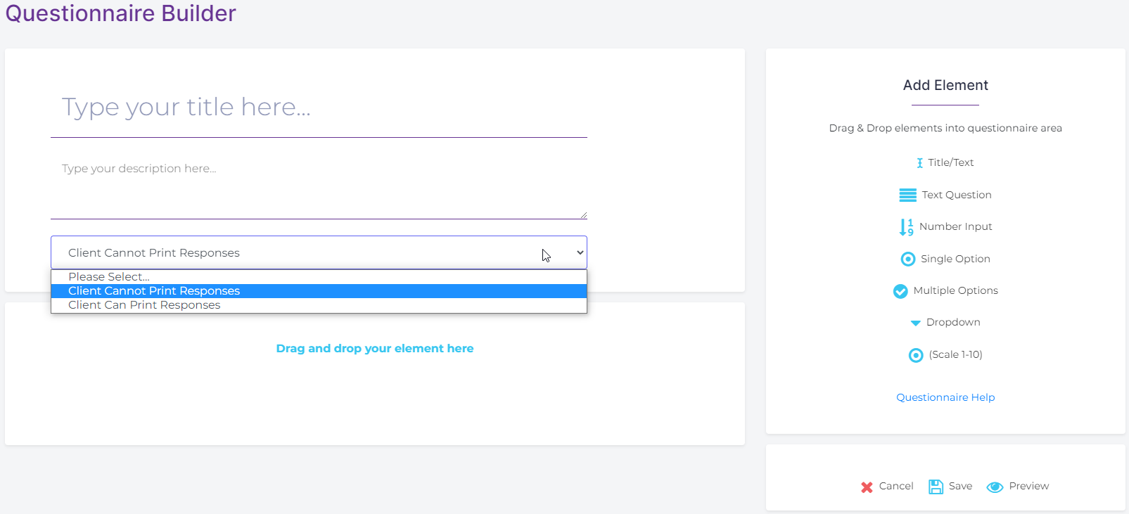 Create a Questionnaire - ClientShelf®