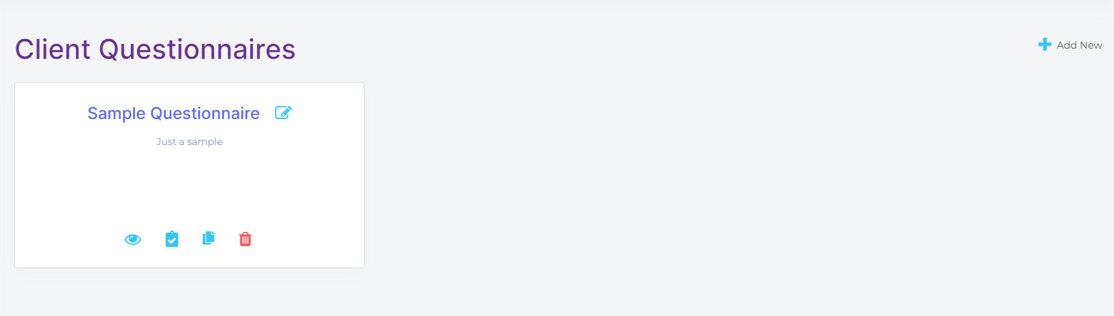 Create a Questionnaire - ClientShelf®